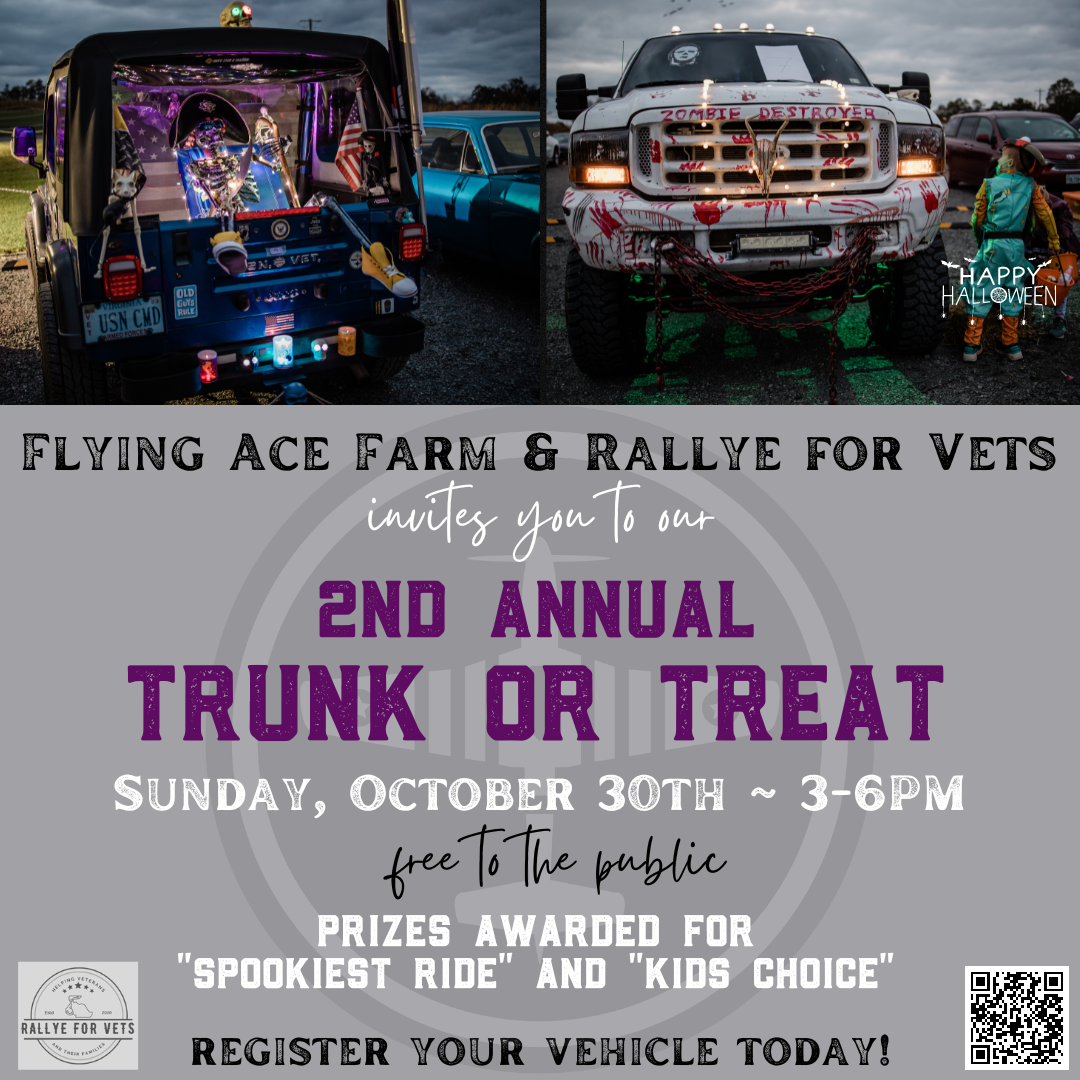2nd Annual Trunk or Treat w/ Rallye for Vets | Flying Ace Farm