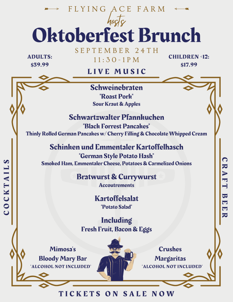 Oktoberfest Brunch ~ 11:30-1PM | Flying Ace Farm